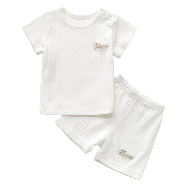 Baby short-sleeved suit pure cotton summer thin section clothes boy ...