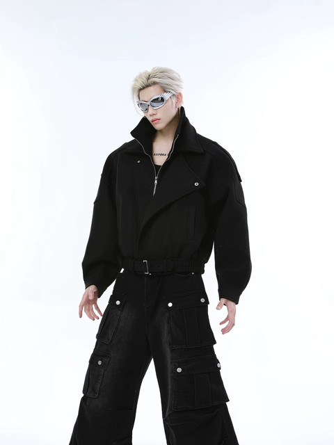 TURNTID niche retro three-dimensional deconstructed double-layer collar ...