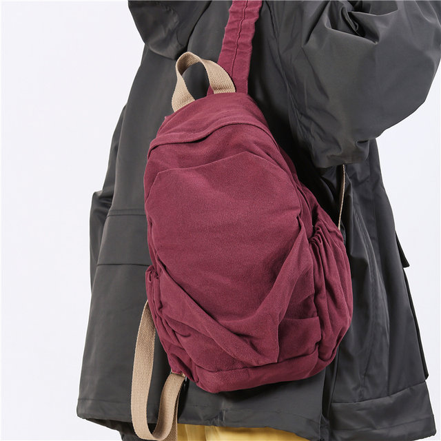 Canvas Backpack Men's Simple and Bad Retro Travel Small Backpack Women ...