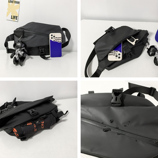 Trendy brand shoulder bag for men, large capacity, trendy and cool ...