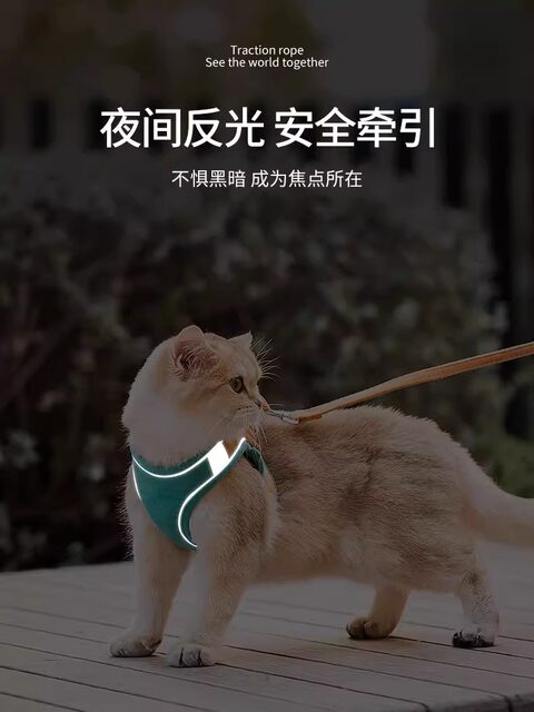 Cat leash vest-type anti-breaking dog walking leash artifact ragdoll ...