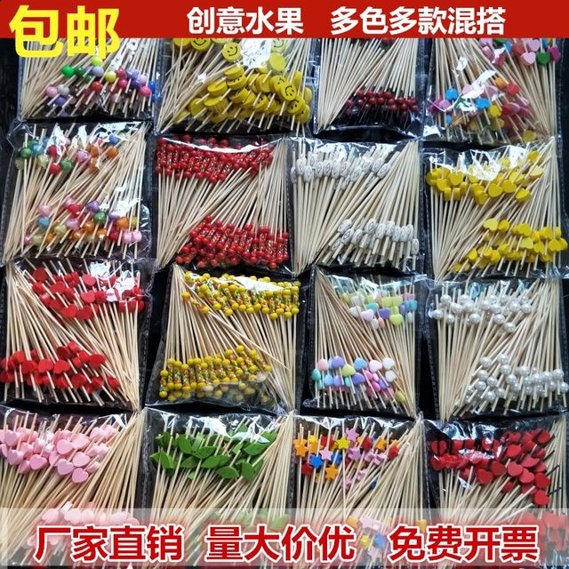 Flower skewers, bamboo skewers, fruit forks, disposable fruit skewers ...