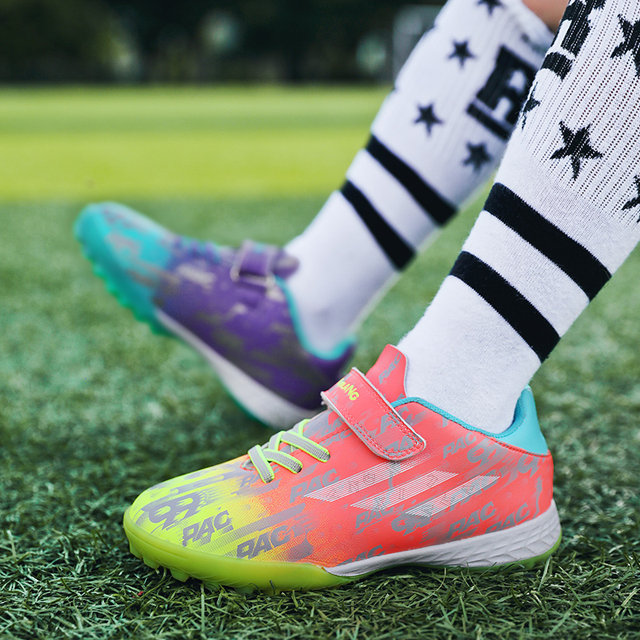 Magic buckle football shoes boys and girls 6-12 years old crushed TF ...