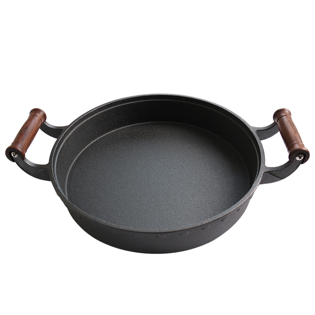 Yadofu thickened cast iron flat-bottomed frying pan old-fashioned non ...