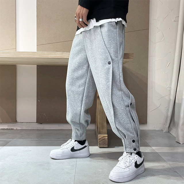 Plus size men's casual pants, fat men's wear, loose leggings, long ...