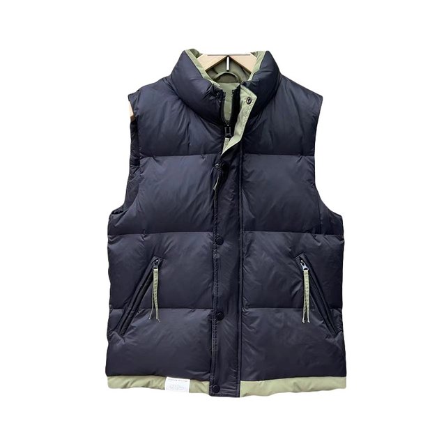 Winter new down jacket vest men's simple stand-up collar waistcoat casual warm slim vest white ...