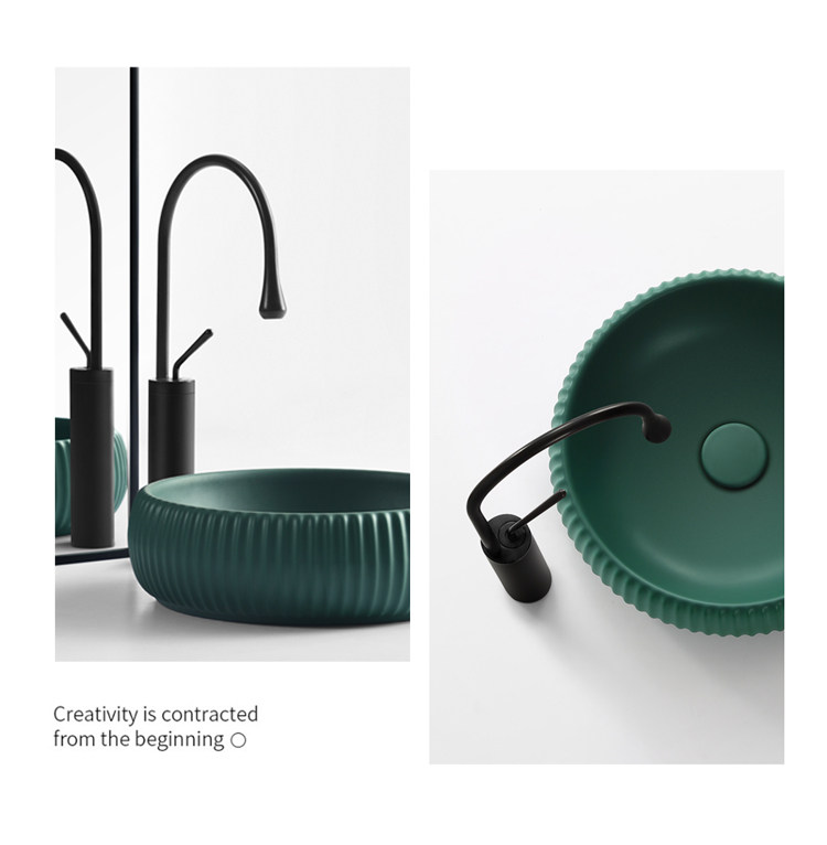Creative Art Countertop Wash Basin - Small Ceramic Basin With Round ...