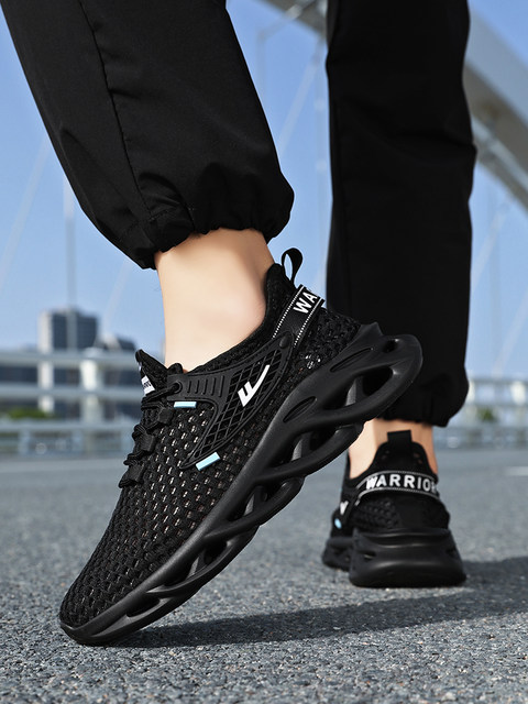 Huili men's shoes mesh summer breathable mesh hollow light running sports shoes for men 46 large ...