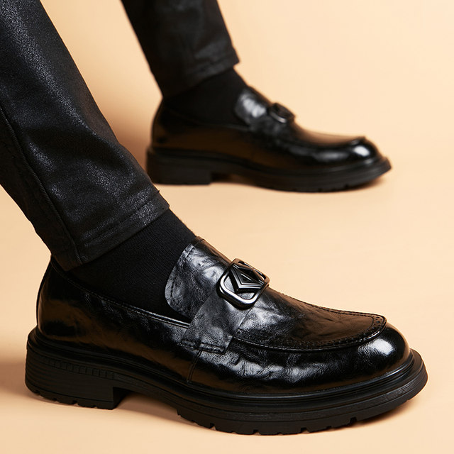 Lefu leather shoes male autumn and winter leather breathable Yinglun ...