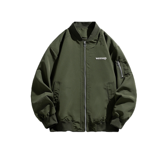 WASSUP heavyweight trendy brand round neck flight jacket men's jacket ...