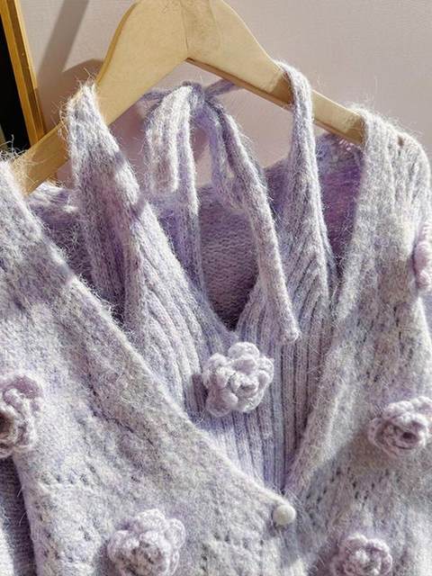 2024 New Lazy Wind V -neck Black Hanging Near Loose Long -sleeved ...