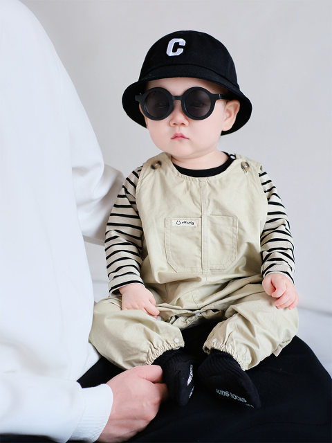 ins baby spring suit baby spring clothes boys and girls new strap ...