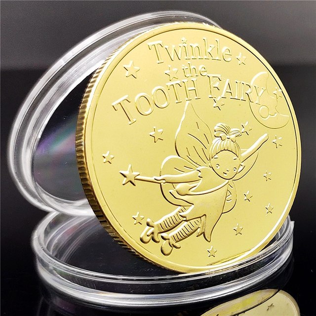Pure brass thickened tooth fairy gold coin toy children's tooth ...