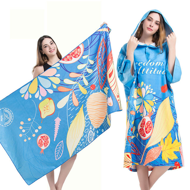 Hiturbo quick-drying changing bathrobe jacket for men and women beach ...