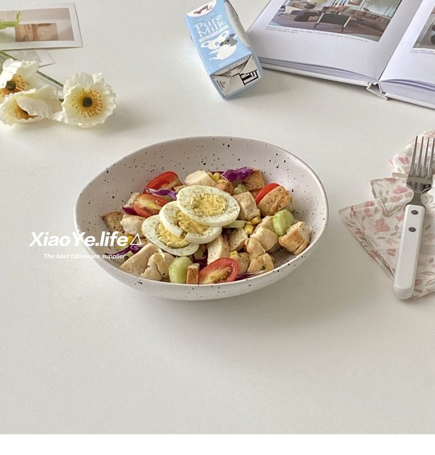 Special-shaped bowl INS style ceramic tableware beautiful bowl European ...