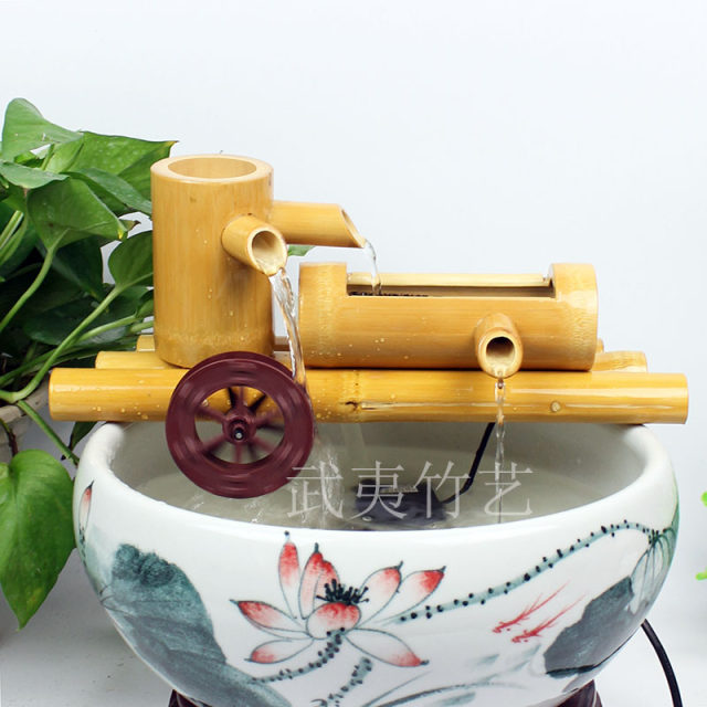 Bamboo flowing water filter ornaments, fish tank stone trough ...