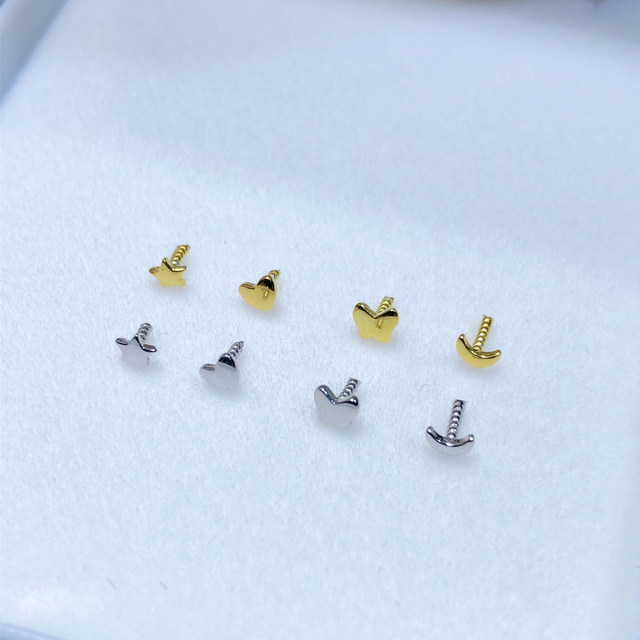 DIY jewelry accessories S925 sterling silver pearl jade plug full hole bead seal T-pin patch ...