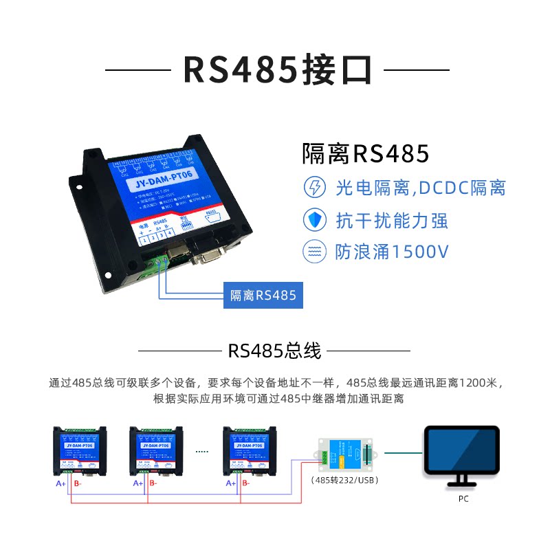 6-Channel PT100 Temperature Acquisition Module | Temperature ...