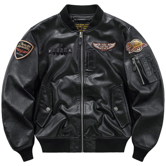 VIP autumn motorcycle leather jacket men's ma1 bomber jacket American ...