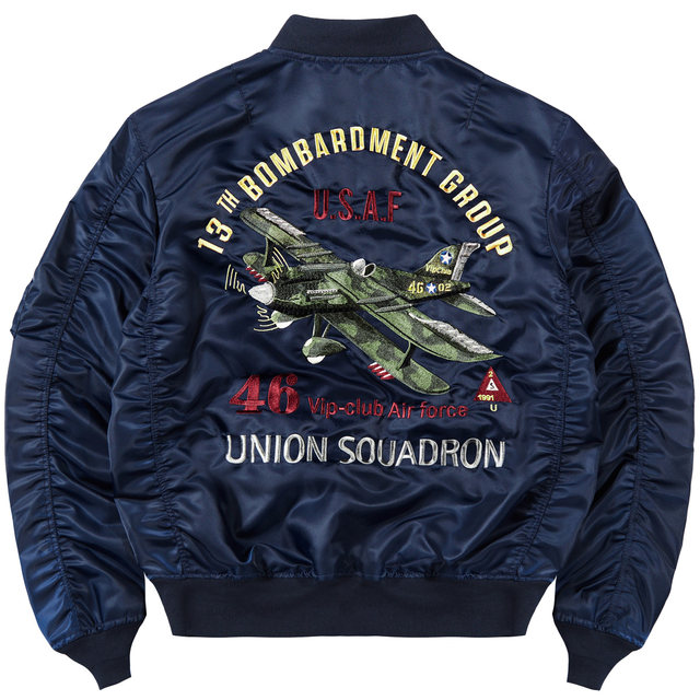 VIP American retro ma1 bomber jacket men's embroidered badge baseball ...