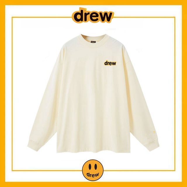 Drew Letter Smiley Face Long-Sleeved T-Shirt Trbottomy Brand European ...