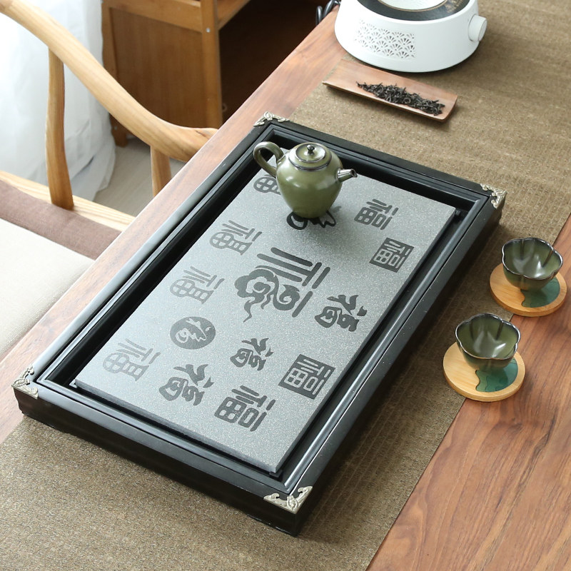 Simple Small Tea Tray made of Solid Wood for Home Tea Brewing and Storage