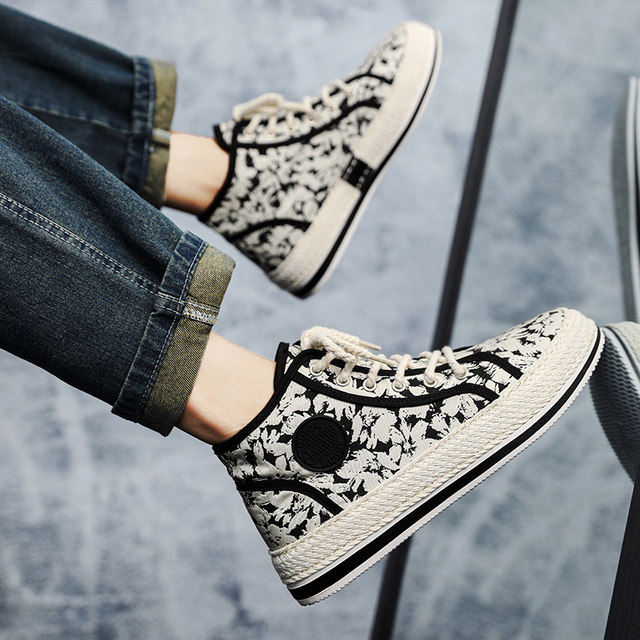 Canvas high-top men's shoes 2025 new summer versatile board shoes ...