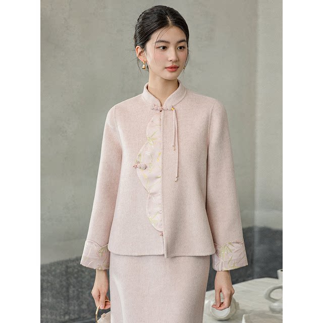 Chu Cicada Clothing 100 Lamb Matsma two sides of the coat new Chinese ...