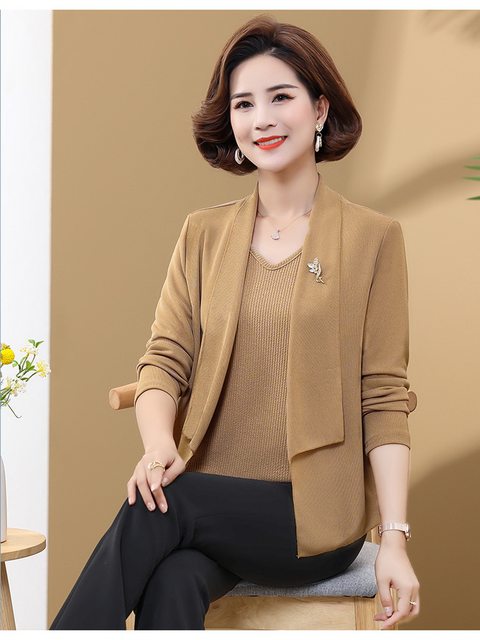 Spring and Autumn Ocean Qi Fake two tops of jacket knitted shirt female ...