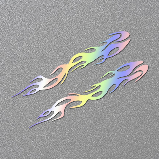 Reflective laser flame strip car stickers motorcycle stickers horizon ...