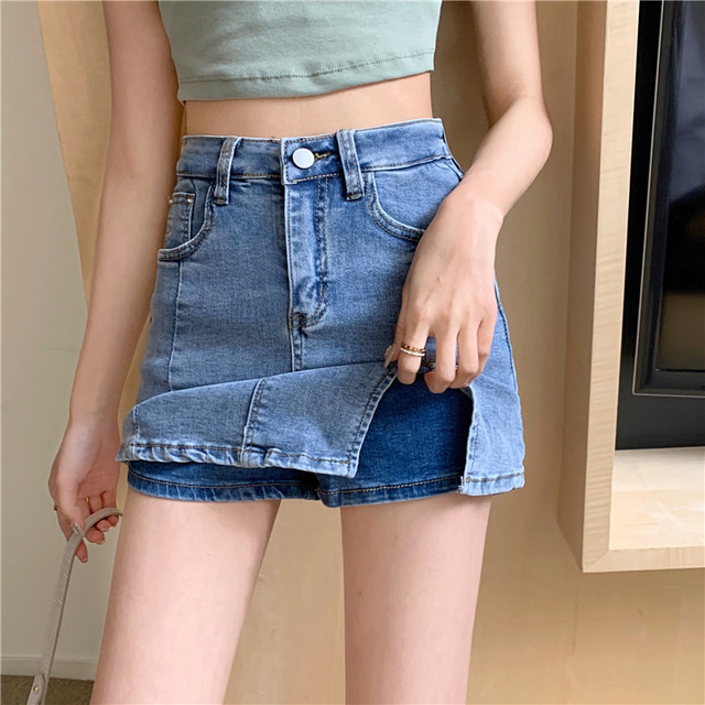 High-waisted anti-exposure denim skirt skirt for women 2024 summer a ...