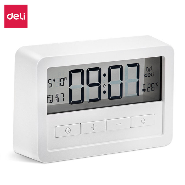 Deli alarm clock multifunctional student bedside electronic digital ...