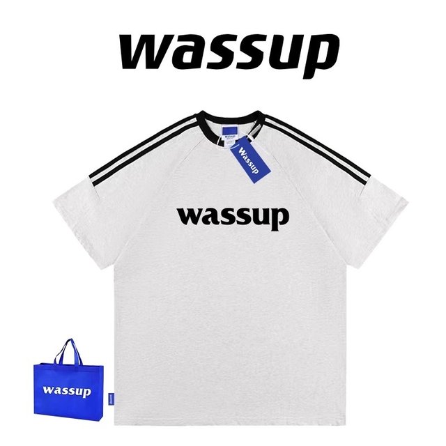 WASSUP heavyweight pure cotton short-sleeved men's and women's American ...