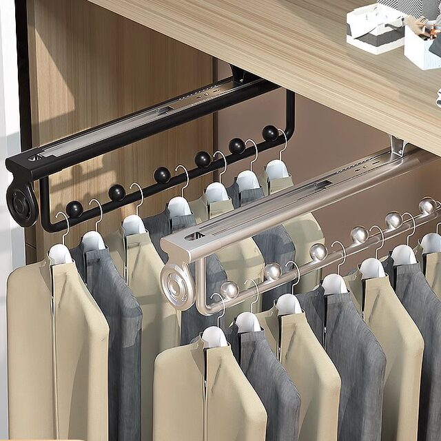 Top-mounted retractable trouser rack, multi-functional storage, pull ...