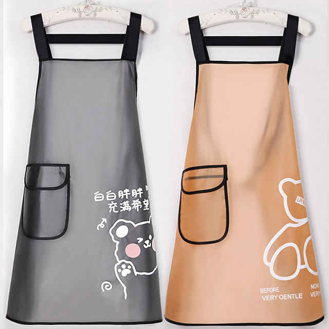 Transparent apron for women's home kitchen waterproof and oil-proof ...
