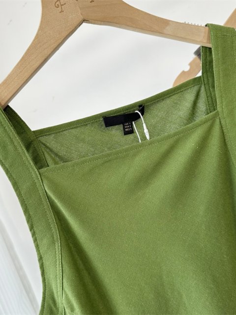 Spanish D ~ vacation atmosphere square lead retro green side split flax ...