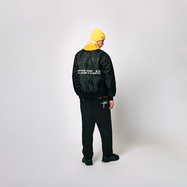 AAPE Men's Spring and Summer Ape Yan letters, cool handsome MA1 flight ...