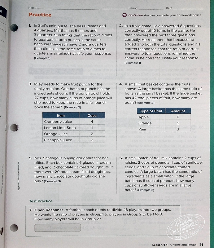 American middle school mathematics textbook Reveal Math Course 1 - 3 ...