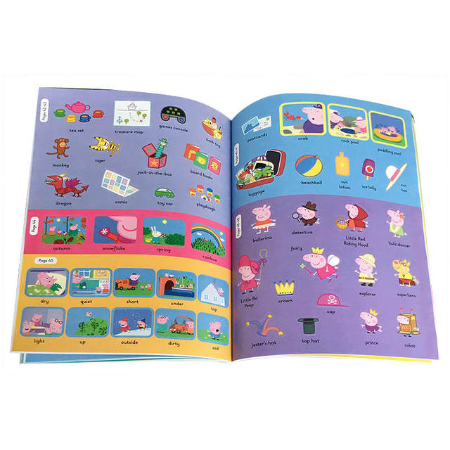 Peppa Pig 1000 Words Sticker Book English Original Children's Picture ...
