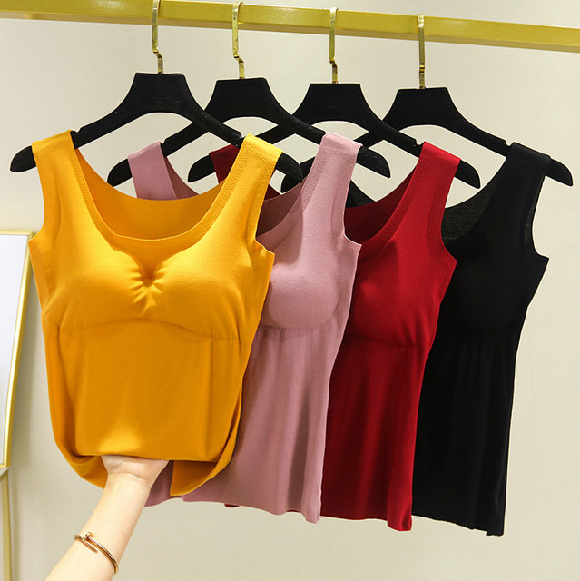 Wear Modal Seamless Camisole Women's Summer Thin Padded Underwear with ...