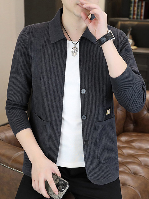 Men's jacket autumn new trendy fashion sweater business slim colors ...