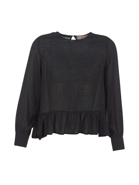 Moony Mood Women's Fashion Top Clothes Ruffled Round Neck Long Sleeve ...