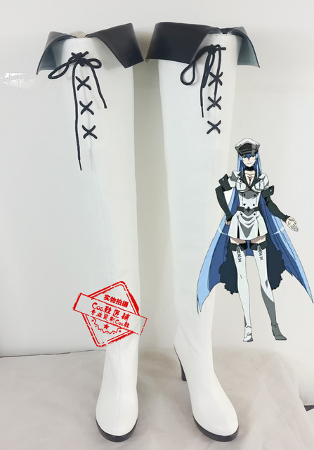 Z8 Cutting Red Pupil Esdeath cosplay shoes customized to increase the ...