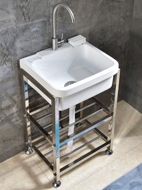 Ceramic laundry pool balcony household wash basin integrated basin wash ...