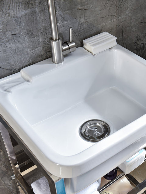 Ceramic laundry pool balcony household wash basin integrated basin wash ...