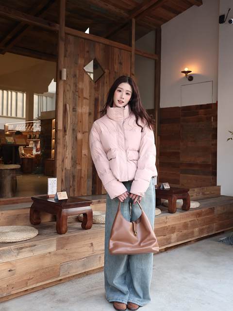 NTS97 pink lightweight down jacket short jacket top