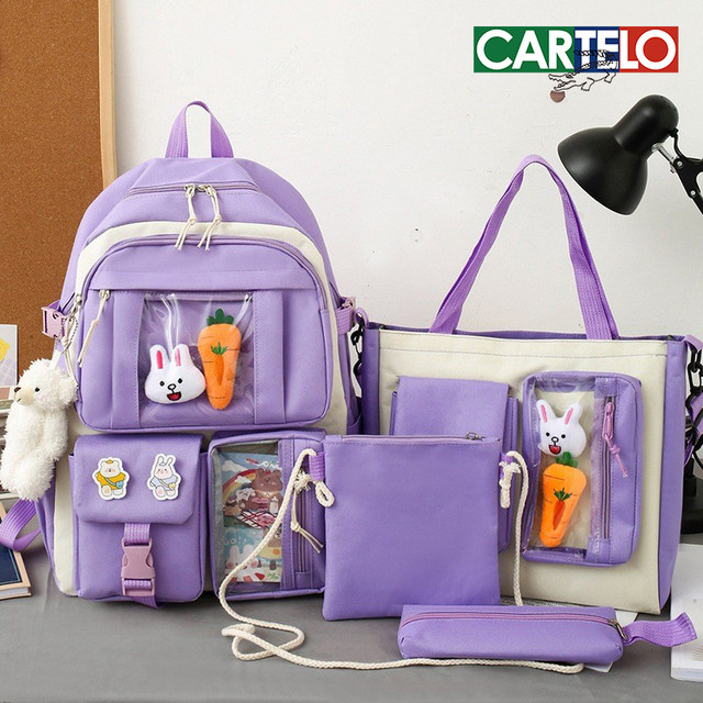 Children's backpack new large-capacity primary school backpack set four ...