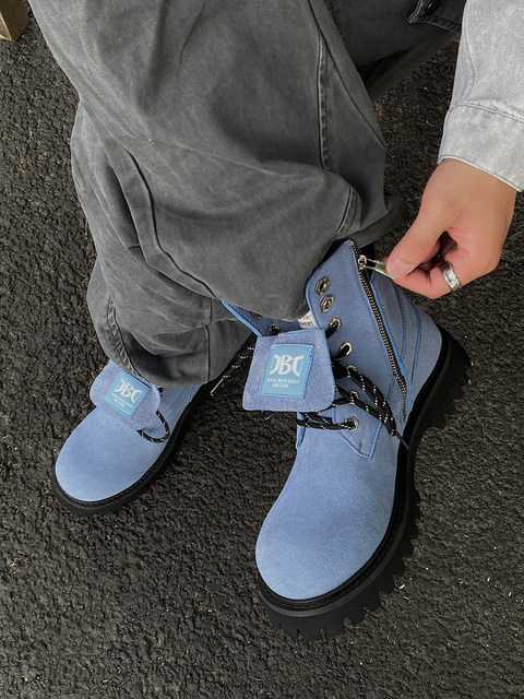 Two points of romantic leather Martin boots male 2024 new thick -bottom ...