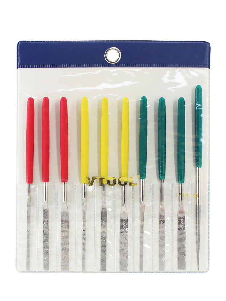 Vtool Diamond File Set - Titanium Steel Alloy Files - Ptf-10