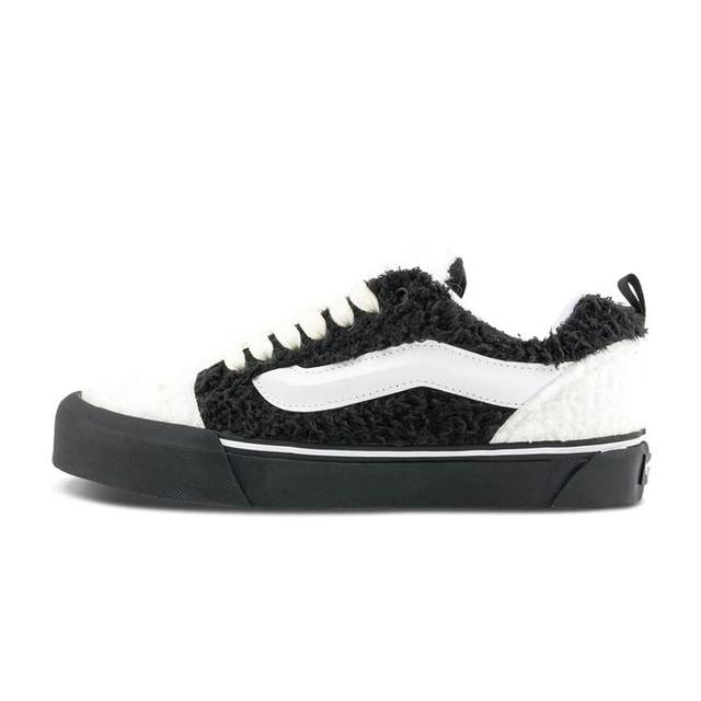 VANS black and white panda Knu Skool plus velvet retro low-cut sneakers ...
